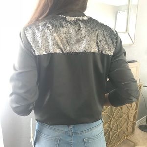 Democracy | Jackets & Coats | Sequin Bomber Jacket | Poshmark